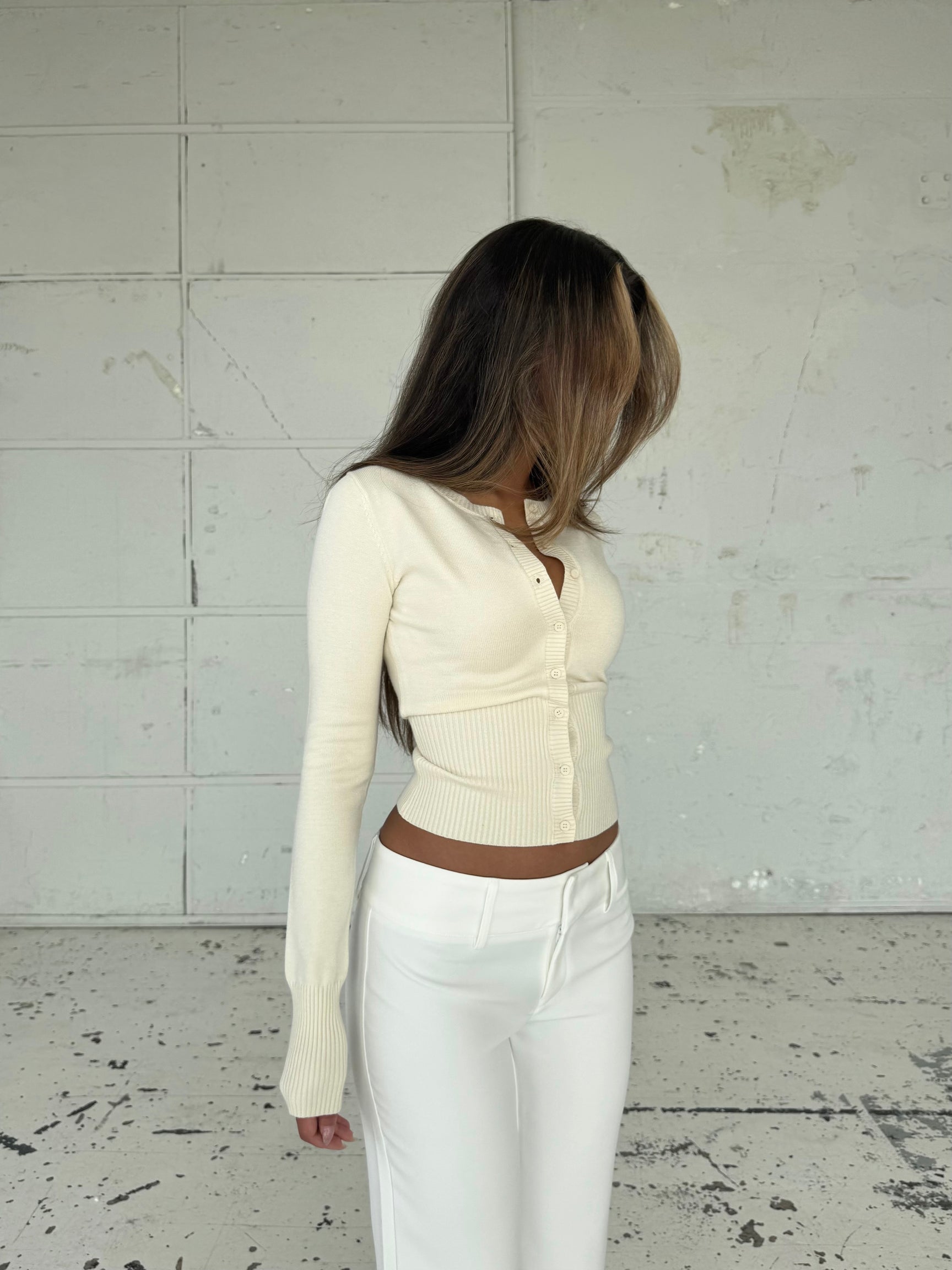 Knit Cardigan - cream – VENDERBY'S