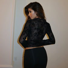 Pretty black rose top - sort – Venderbys dk